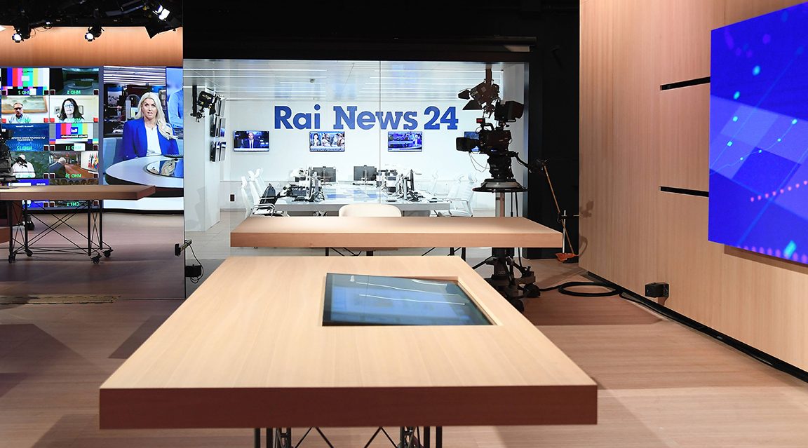 I nuovi studi televisivi di Rai News 24