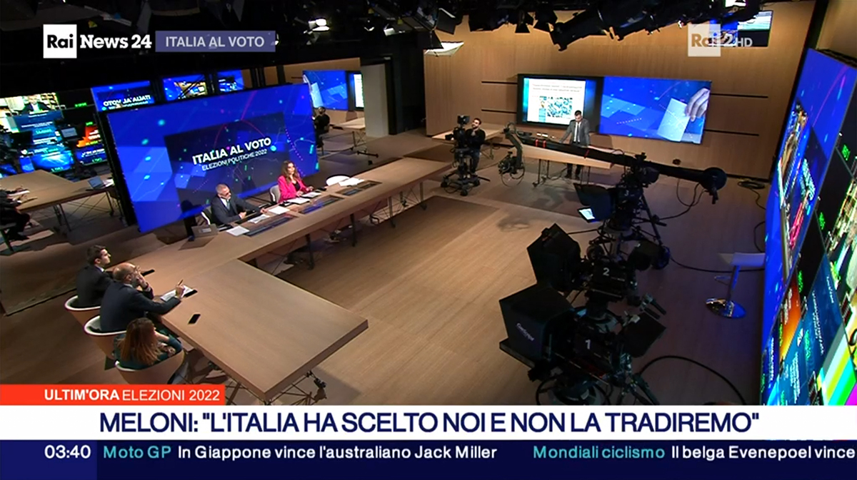 I nuovi studi televisivi di Rai News 24